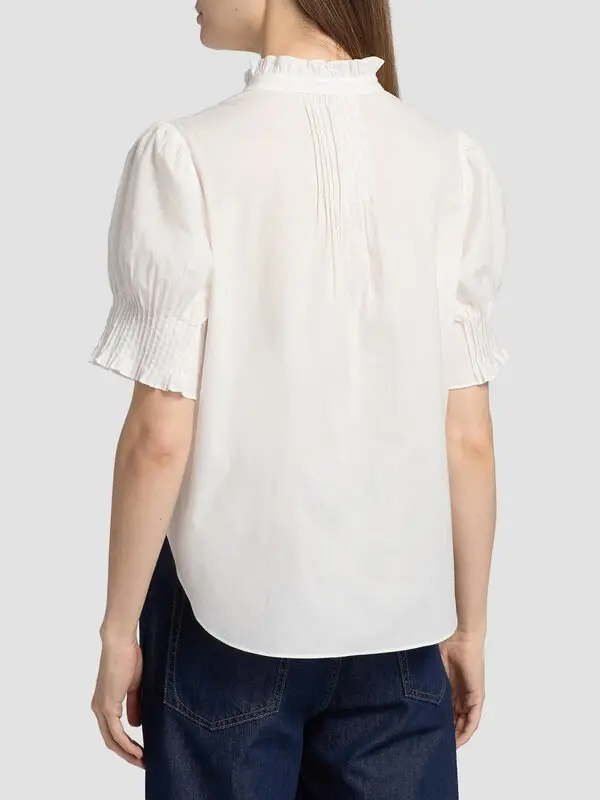Rag & Bone Dakota Cotton Poplin Puff-sleeve Shirt