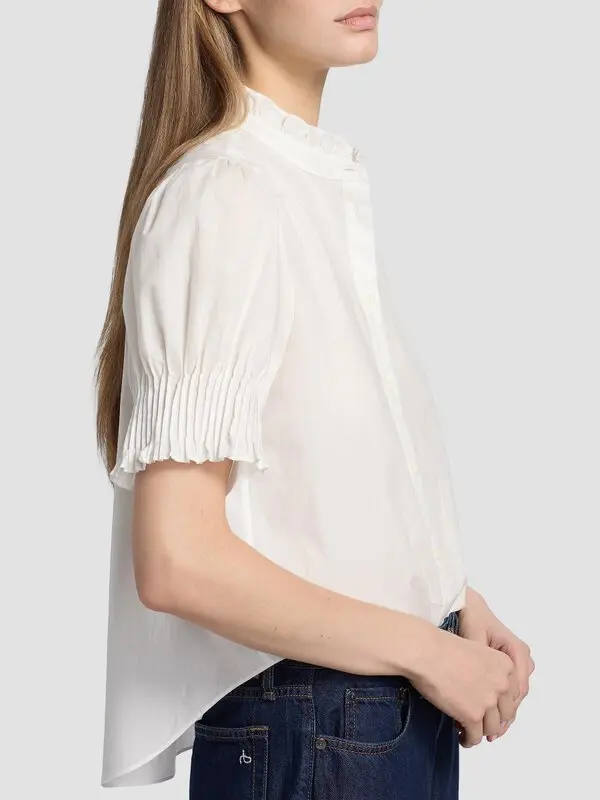 Rag & Bone Dakota Cotton Poplin Puff-sleeve Shirt