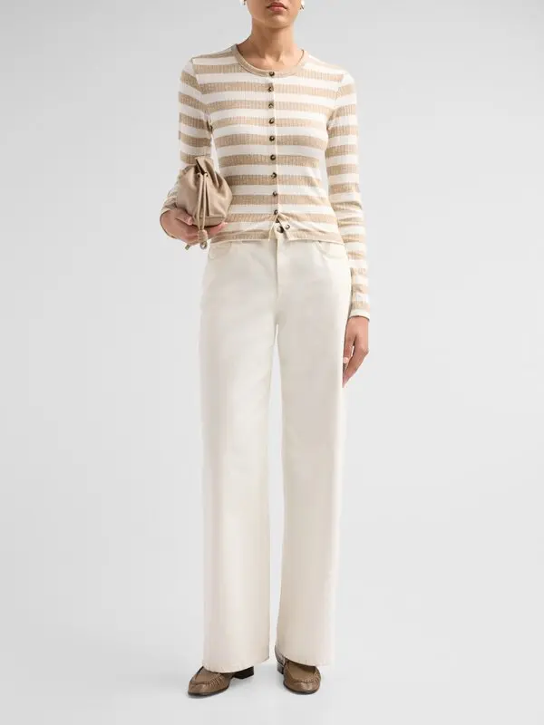 Rag & Bone The Wide Striped Rib-knit Cardigan