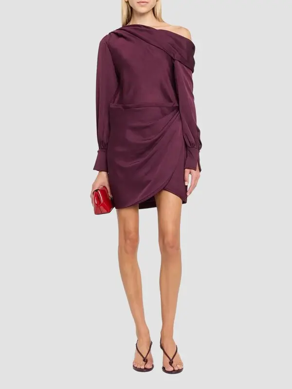 Simkhai Cameron Draped Mini Dress - Fig