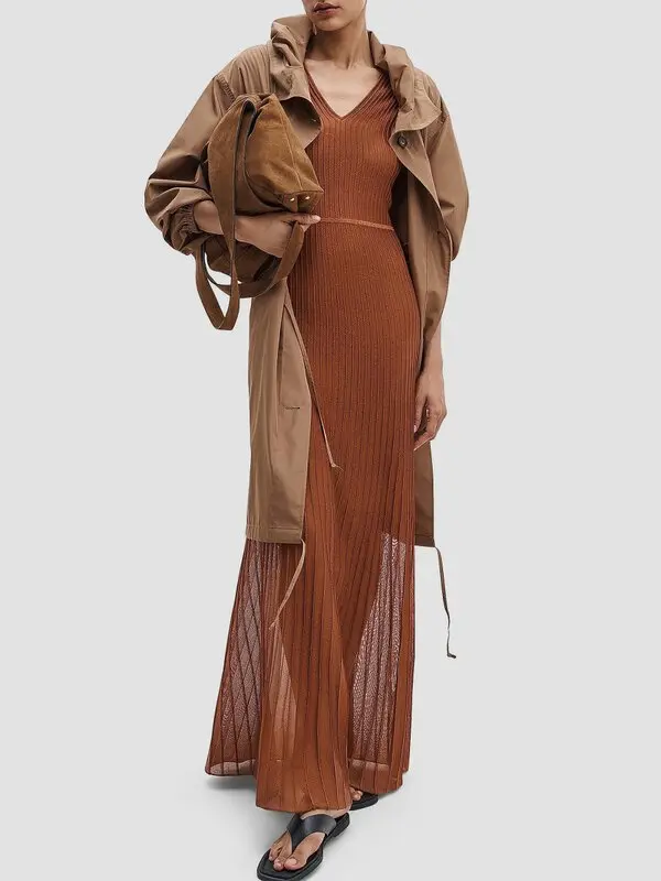 Rag & Bone Aubrey Metallic Rib-knit Maxi Dress