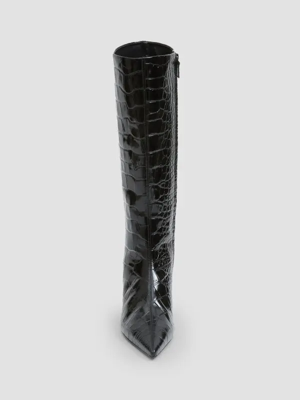 Simkhai Janine Croc-embossed Leather Knee-high Boots