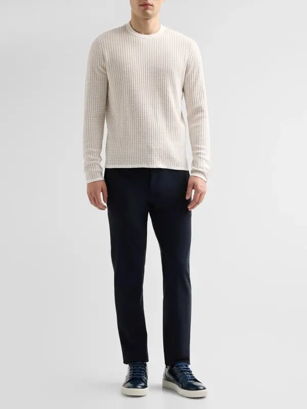 Rag & Bone Harvey Textured Knit Crewneck Top - Chalk