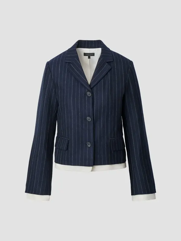 Rag & Bone Lawrence Pinstripe Crop Blazer