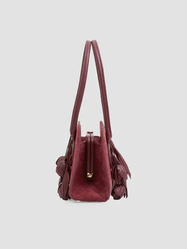 Simkhai Fleur Tasseled Suede Shoulder Bag - Fig