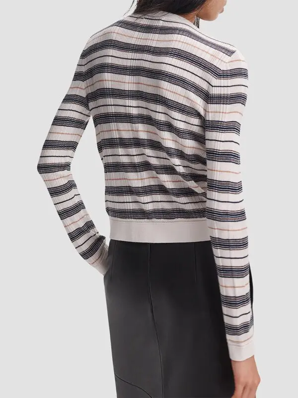 Rag & Bone Teresa Silk-blend Stripe Cardigan