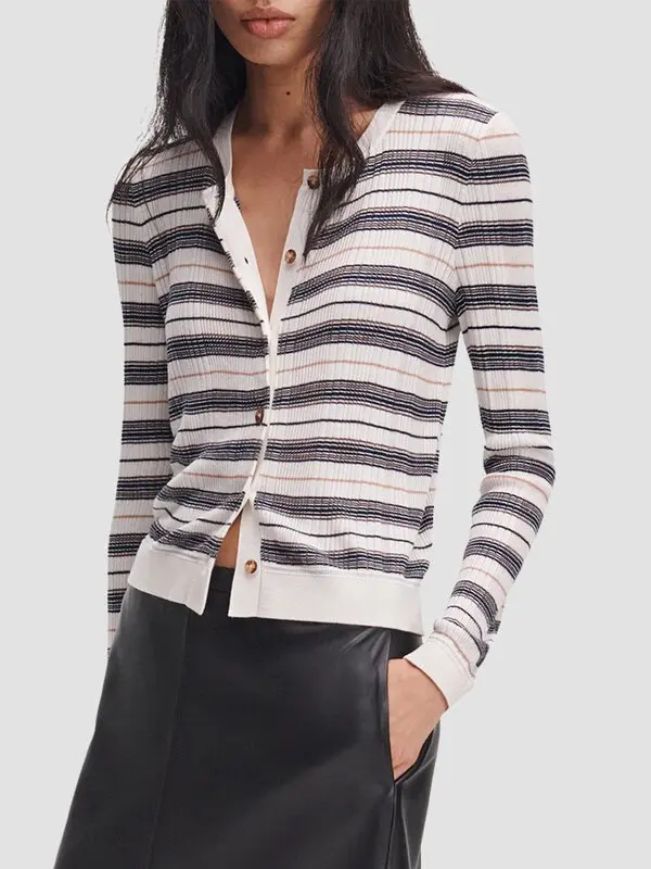 Rag & Bone Teresa Silk-blend Stripe Cardigan