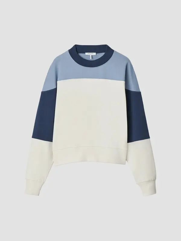 Rag & Bone The Everyday Terry Seamed Sweatshirt - Blue Multi