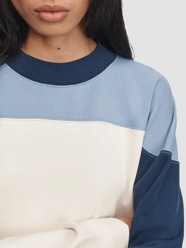 Rag & Bone The Everyday Terry Seamed Sweatshirt - Blue Multi