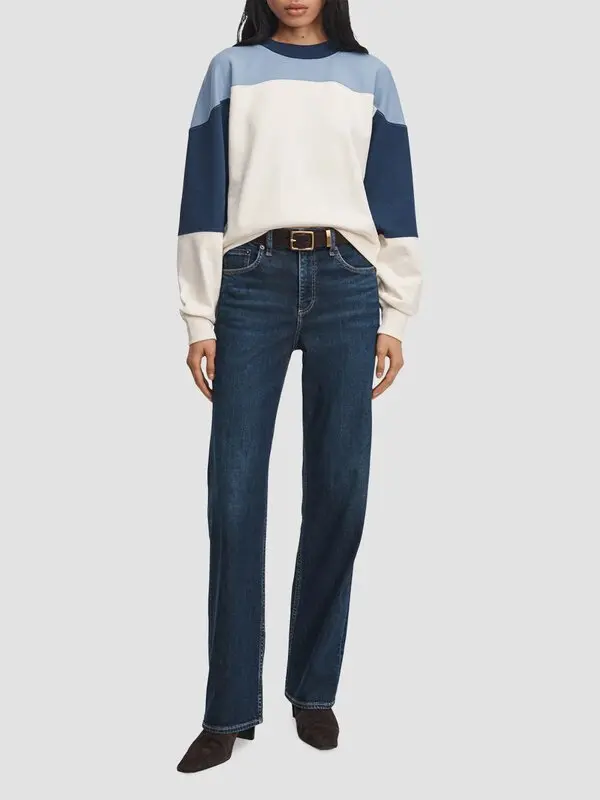 Rag & Bone The Everyday Terry Seamed Sweatshirt - Blue Multi