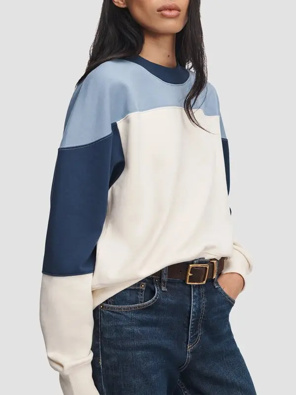 Rag & Bone The Everyday Terry Seamed Sweatshirt - Blue Multi