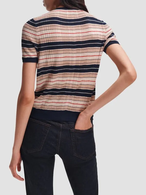 Rag & Bone Teresa Striped Short-sleeve Cardigan