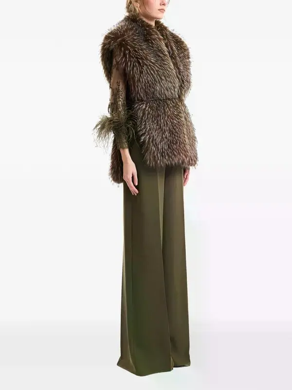 GEMY MAALOUF Belted Faux-fur Gilet