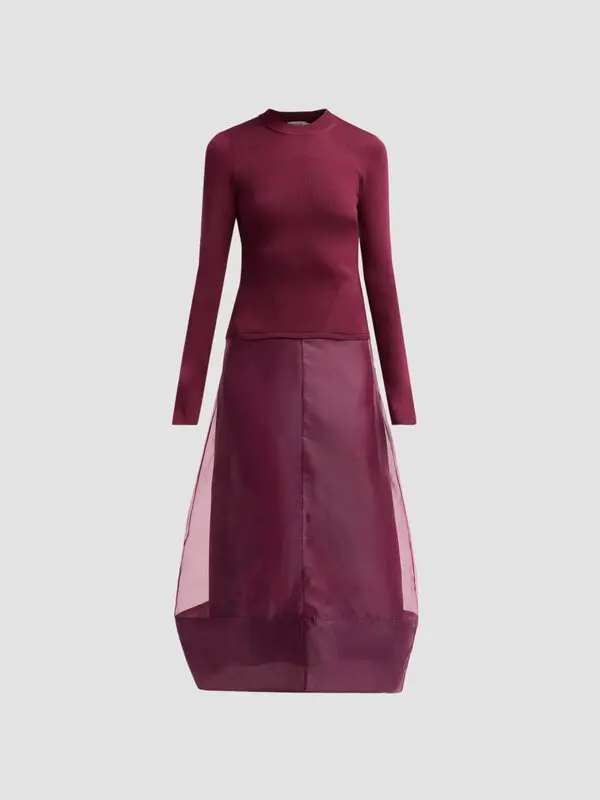 Simkhai Maril Sheer Skirt Midi Dress