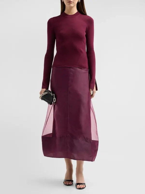 Simkhai Maril Sheer Skirt Midi Dress