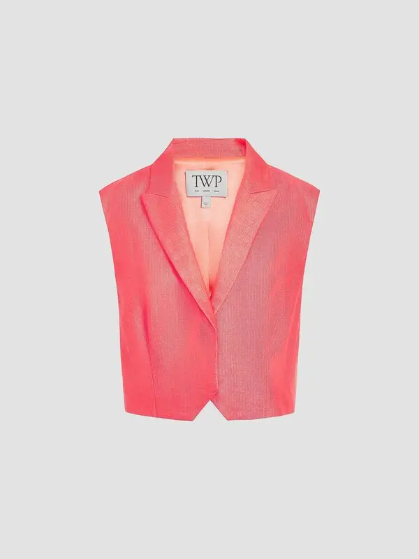 TWP Katie Linen-blend Tailored Vest