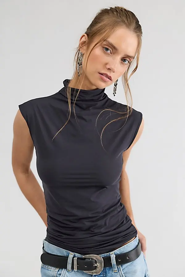 Free People Date Night Duo Muscle Tee - Black