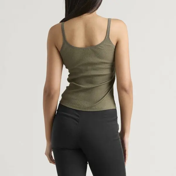 FRUITY BOOTY Intimo Lace Trim Tank Top - Grey