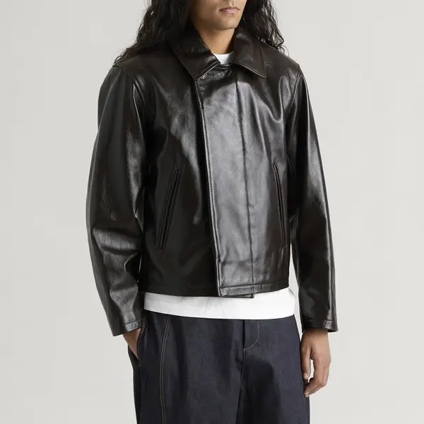 SAGE NATION Fold Leather Blouson