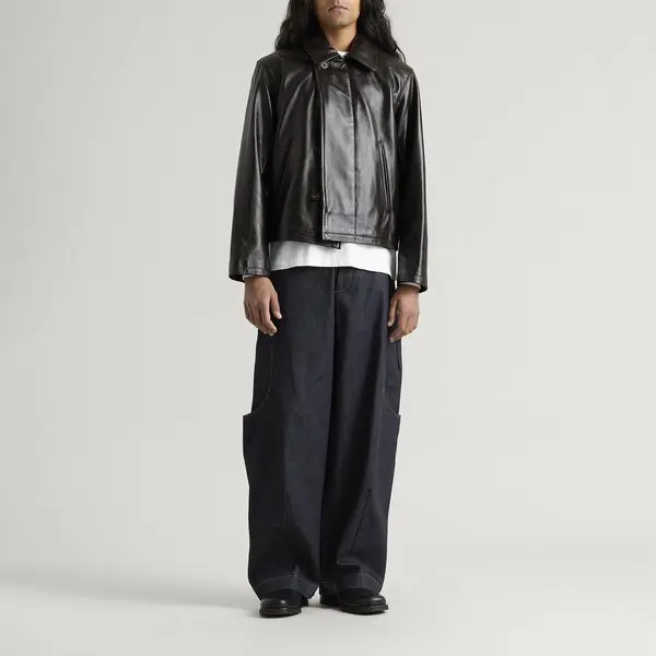 SAGE NATION Fold Leather Blouson