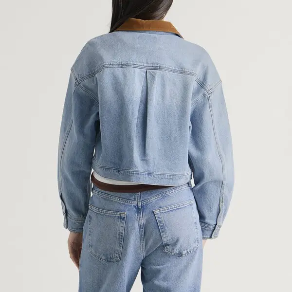 Good American Denim Swing Cropped Jacket