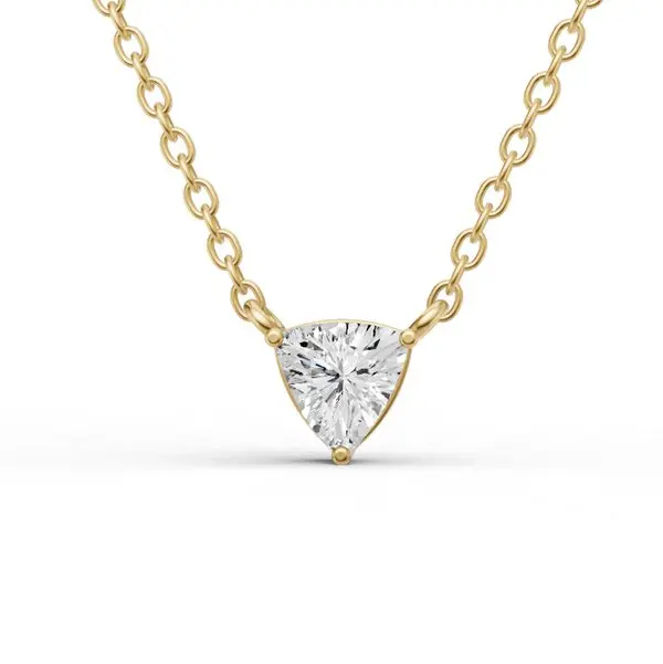 SEREIA OFFICIAL 14k Gold 0.75 Ct Lab Grown Trillion Shape Diamond Pendant Gold - Yellow