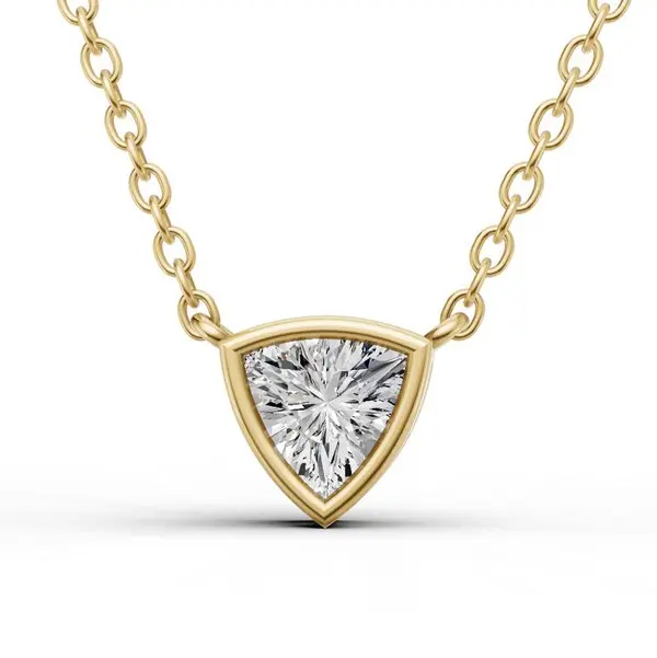 SEREIA OFFICIAL 14k Gold 0.75 Ct Lab Grown Trillion Shape Diamond Bezel Pendant Gold - Yellow