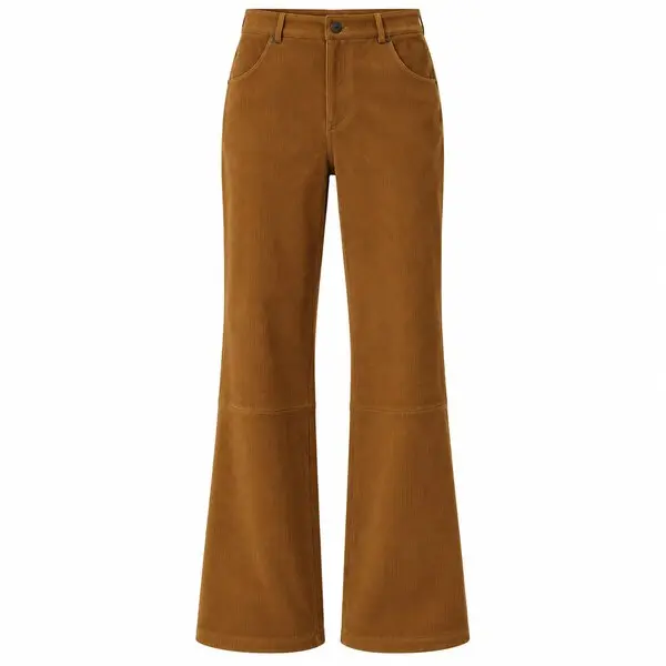 FRONT ROW SHOP Corduroy Suede Trousers Tobacco