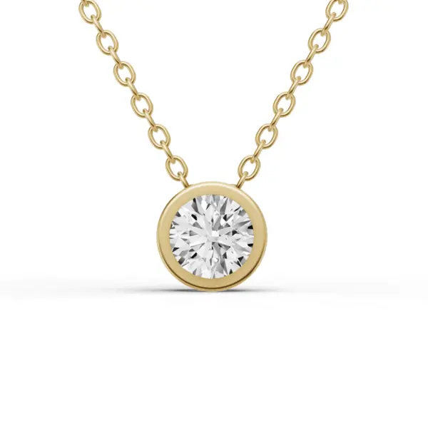SEREIA OFFICIAL 14k Gold 0.25 Ct Round Bezel Pass-thru Pendant Gold - Yellow