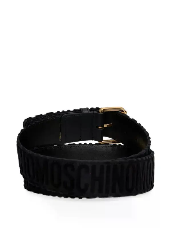 Moschino Logo-embossed Buckle-fastening Belt - Black