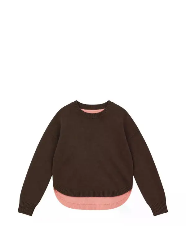 Chinti & Parker Colour-block Curved-hem Sweater - Brown