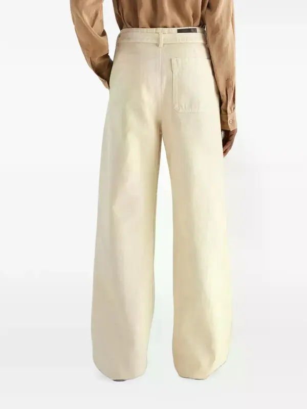 LEMAIRE Work Pants In Garment-dyed Shiny Denim