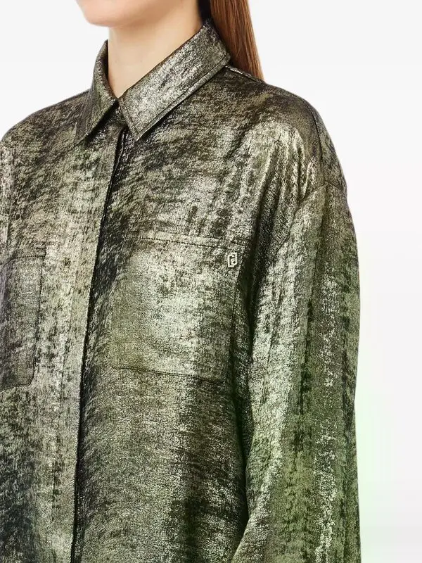 Liu Jo Metallic-effect Chest-pockets Shirt