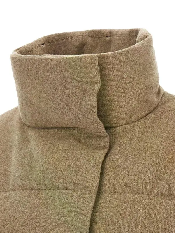 YVES SALOMON Quilted Fur-trim Single-breasted Coat