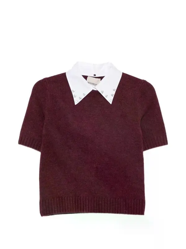 PENNYBLACK Embellished-collar Short-sleeve Sweater