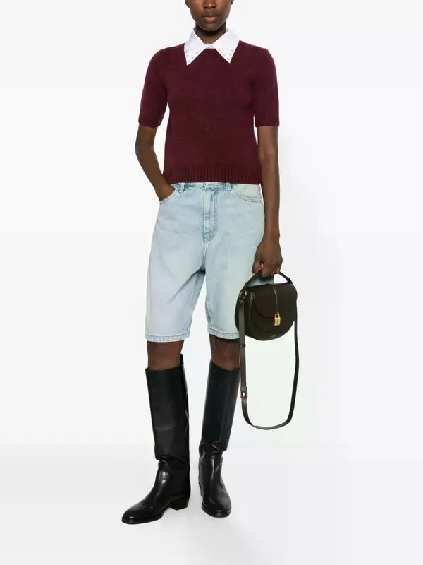 PENNYBLACK Embellished-collar Short-sleeve Sweater
