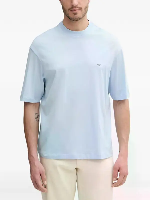 Emporio Armani Oversized Jersey T-shirt With Used-effect Logo Print