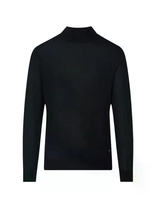 Liu Jo Mock-neck Sweater In Wool Merino - Black