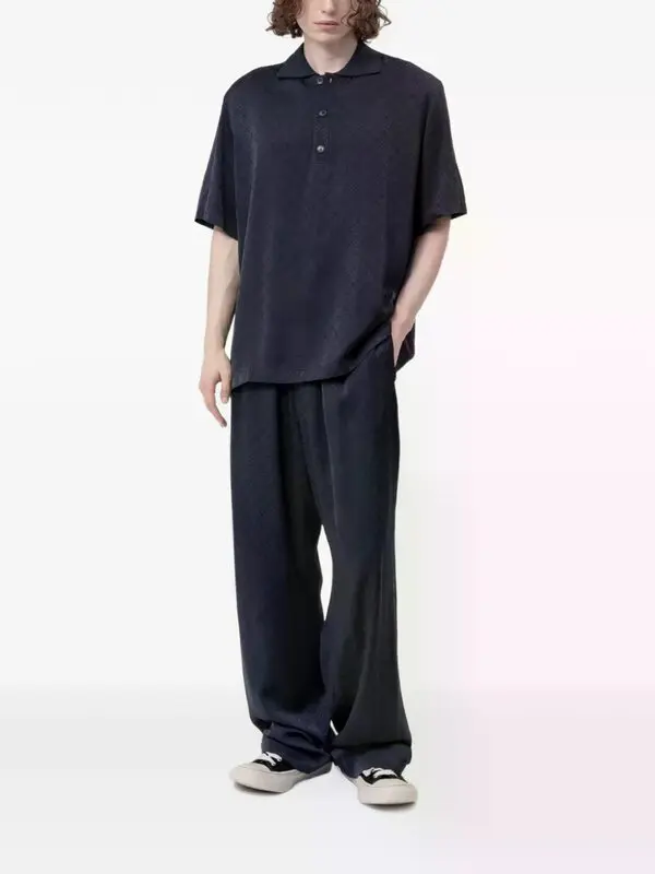 Casablanca Monogram-knit Polo Shirt