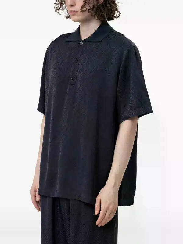 Casablanca Monogram-knit Polo Shirt