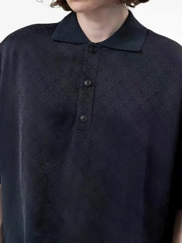 Casablanca Monogram-knit Polo Shirt