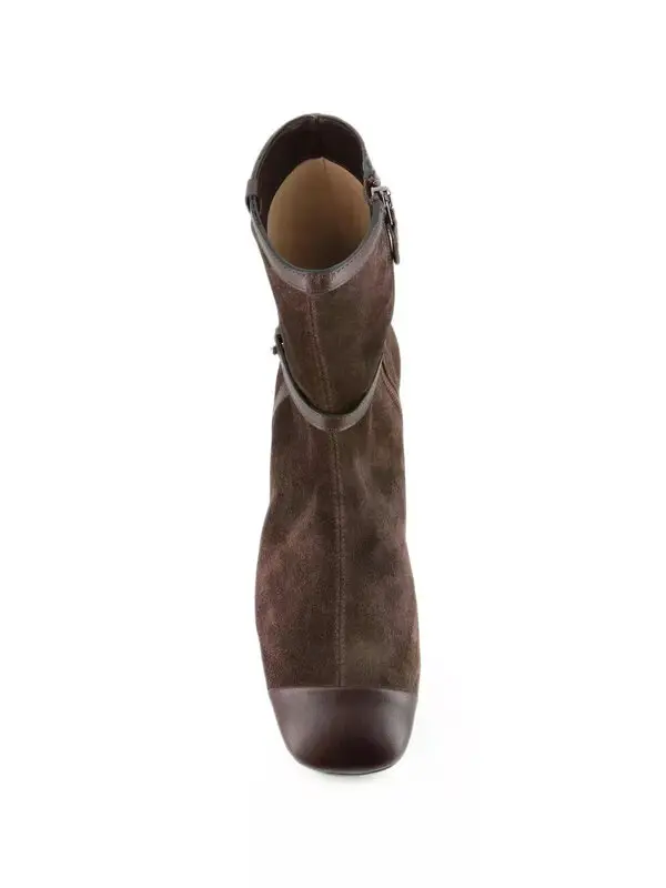 DEL CARLO Suede Panelled Ankle Boots
