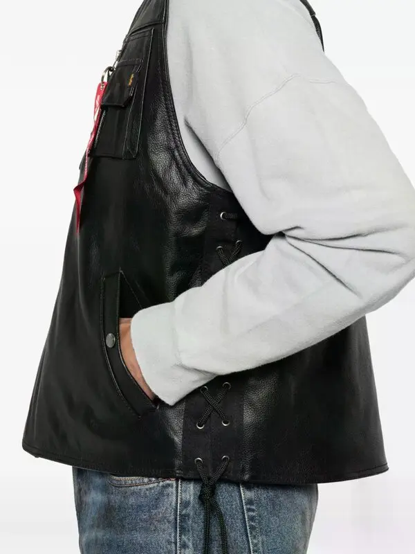 Alpha Industries Lace-up Leather Gilet