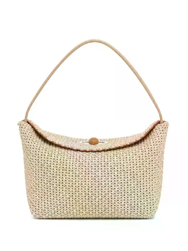 Christopher Esber Mini Turnlock Raffia Tote Bag