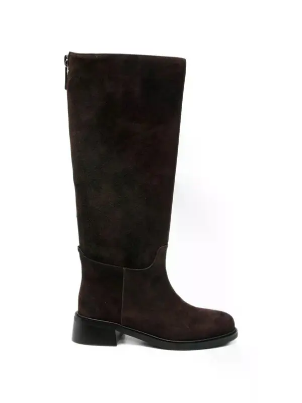 LINDA BAUMANN Suede Rear-zip Boots