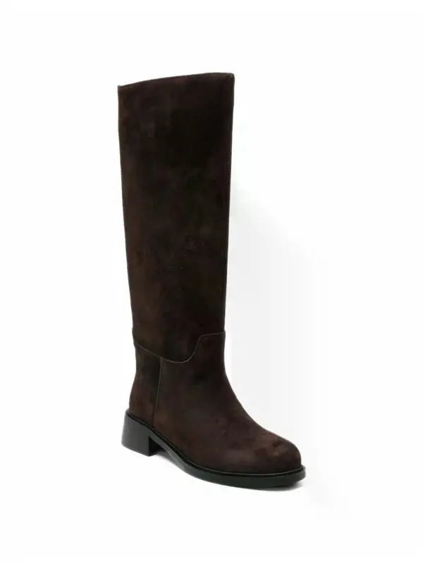 LINDA BAUMANN Suede Rear-zip Boots - Brown