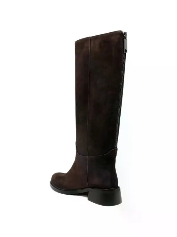 LINDA BAUMANN Suede Rear-zip Boots - Brown