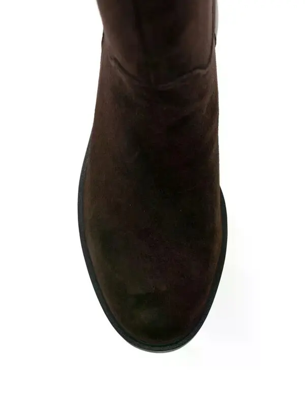 LINDA BAUMANN Suede Rear-zip Boots - Brown