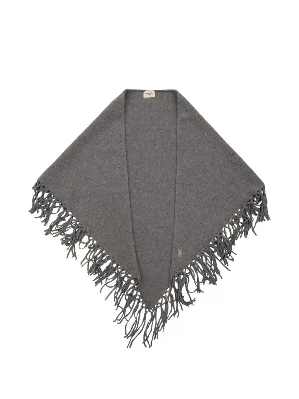Max Mara Fringed Wool Shawl Dark - Grey
