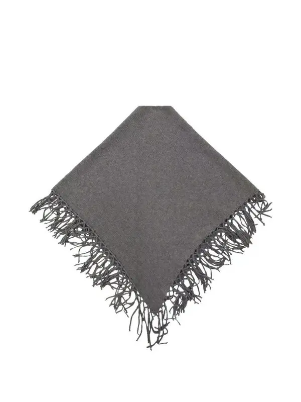 Max Mara Fringed Wool Shawl Dark